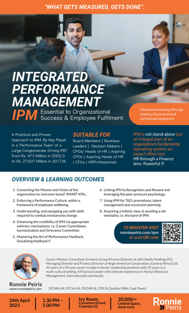 Integrated Performance Management – Ronnie Peiris